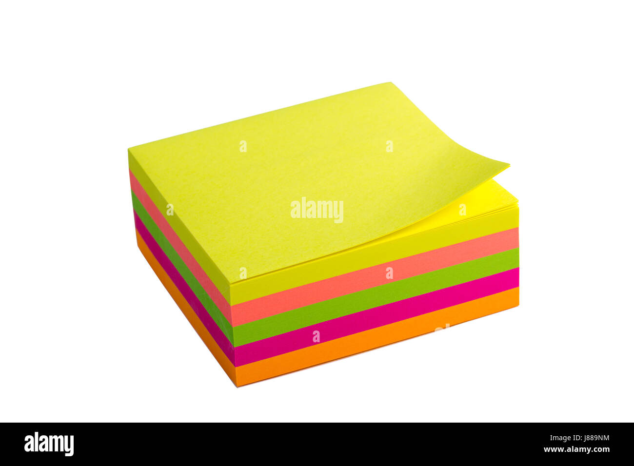 Five color block of post-it notes with clipping path Stock Photo - Alamy