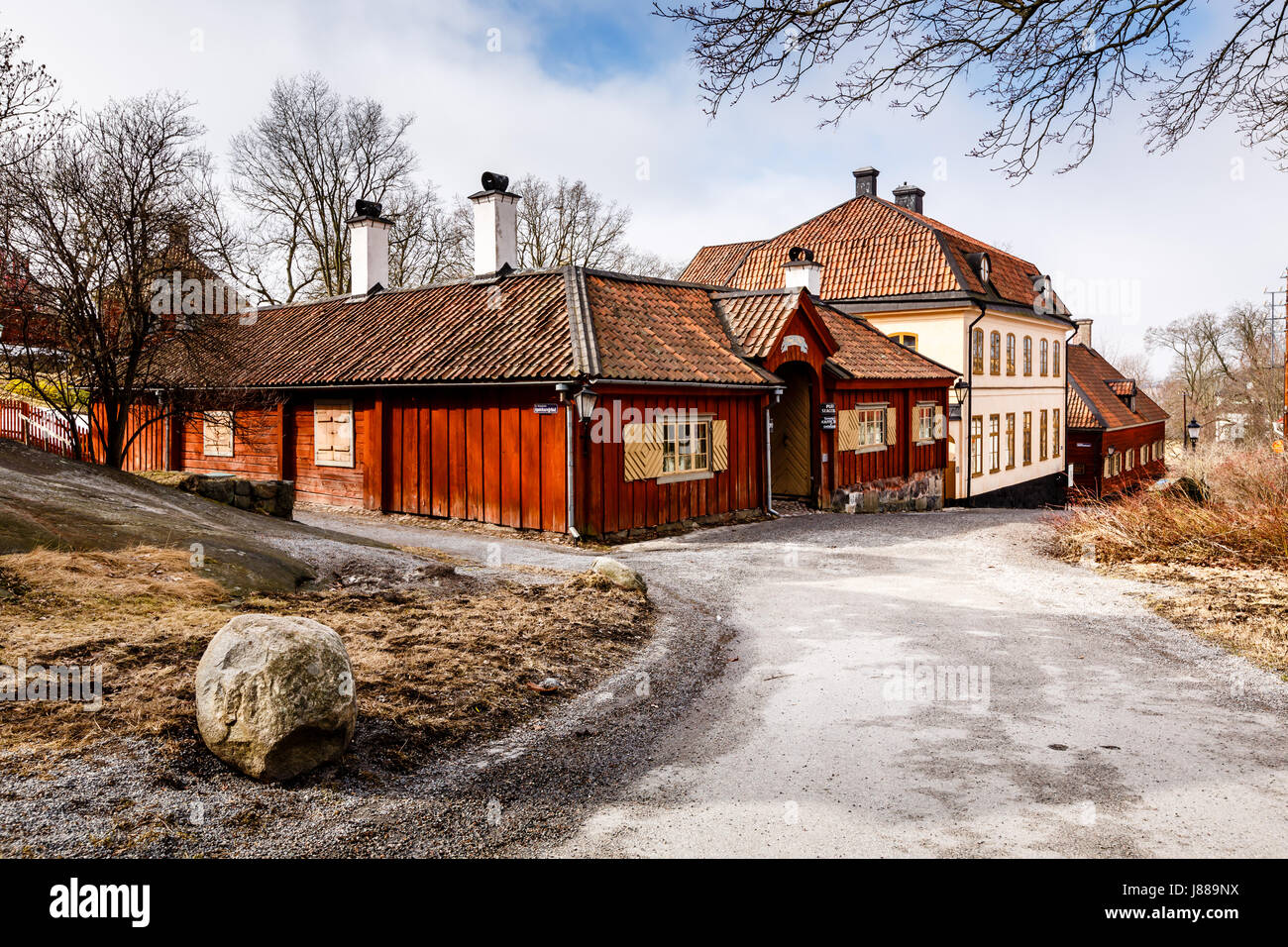 Traditional Swedish Houses in Skansen National Park, Stockholm, Sweden ...