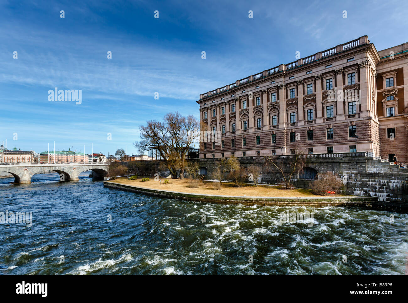 Norrbro Bridge and Riksdag Building at Helgeandsholmen Island ...
