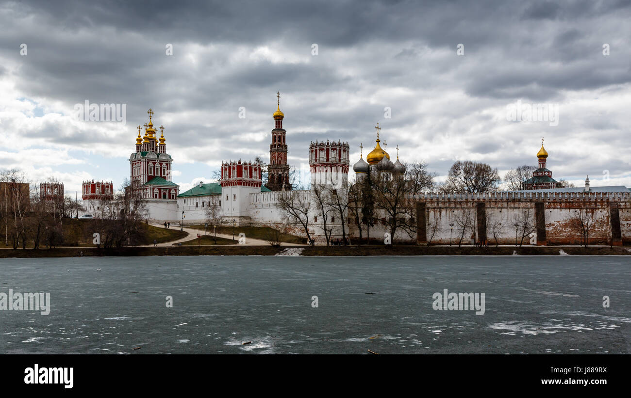 Dramatic Clouds above Novodevichy Convent, Moscow, Russia Stock Photo ...
