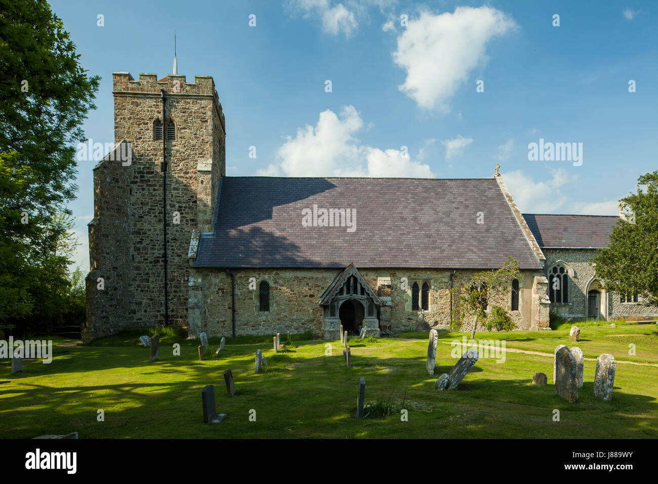 Spring afternoon at All Saints church in Laughton village, East Sussex ...