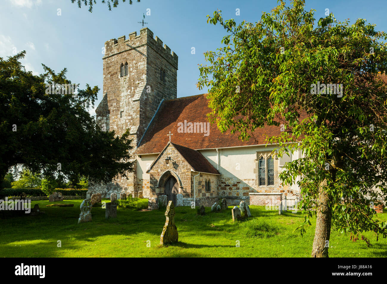 St John the Baptist church in Ripe village, East Sussex, England Stock ...