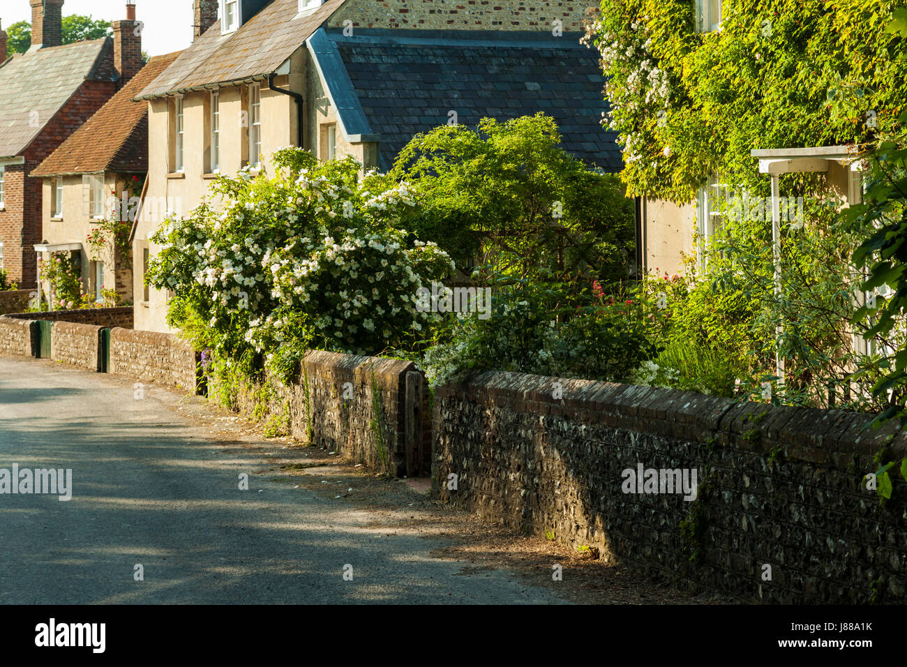Spring afternoon in Firle village in South Downs National Park, East ...