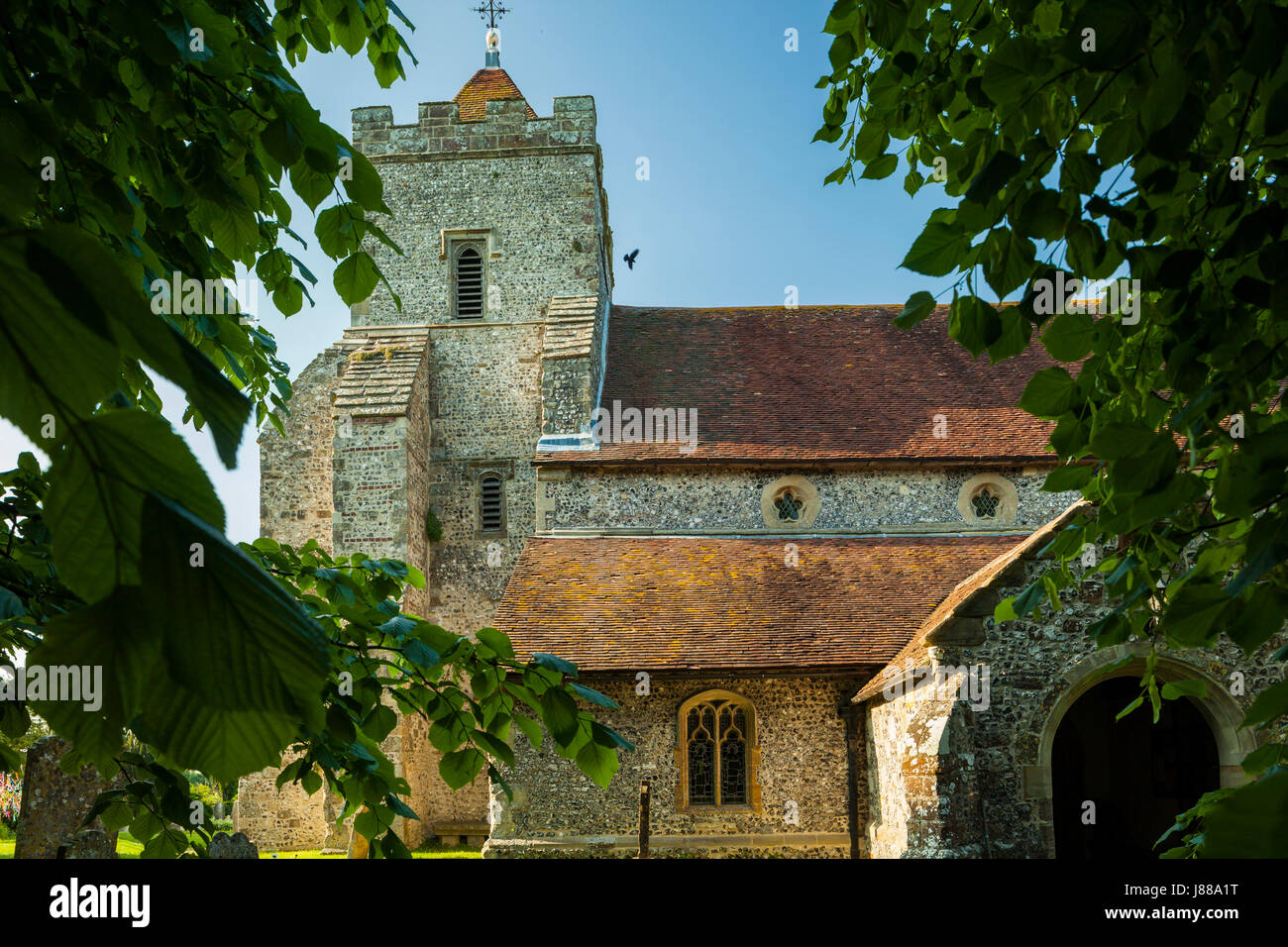 St Peter's church in Firle village, East Sussex, England Stock Photo ...