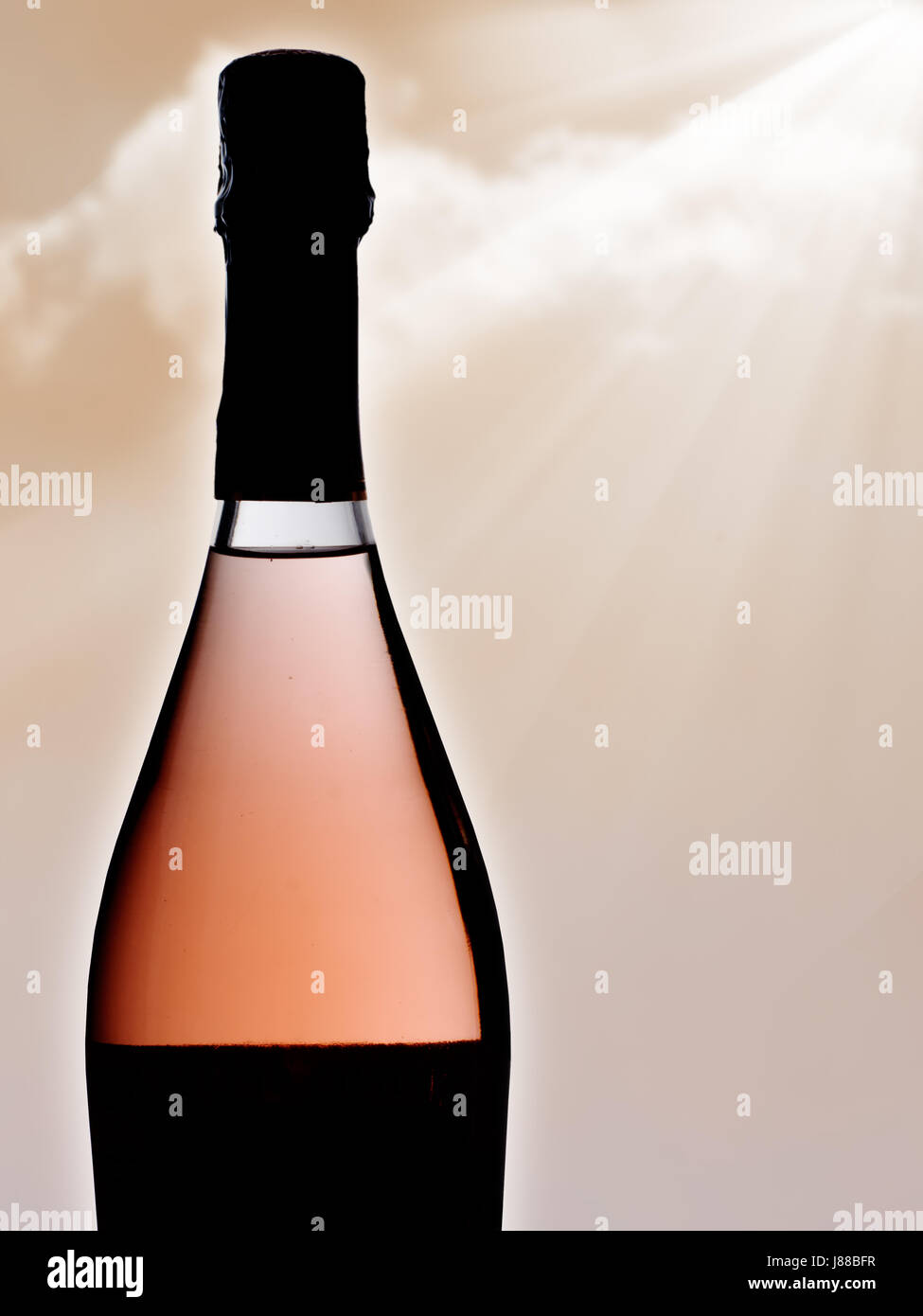 Pink bubbly. Celebratory drink Stock Photo - Alamy