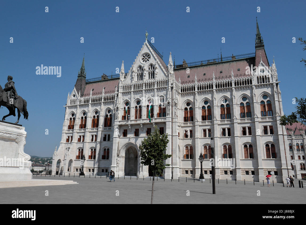 South facing facade of the Hungarian Parliament Building in Budapest ...