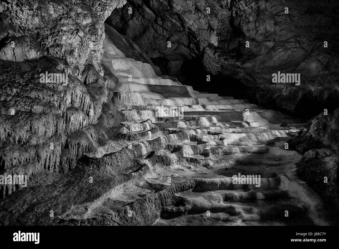 Caves and cave formations in the canyon of the river next to Bor in ...