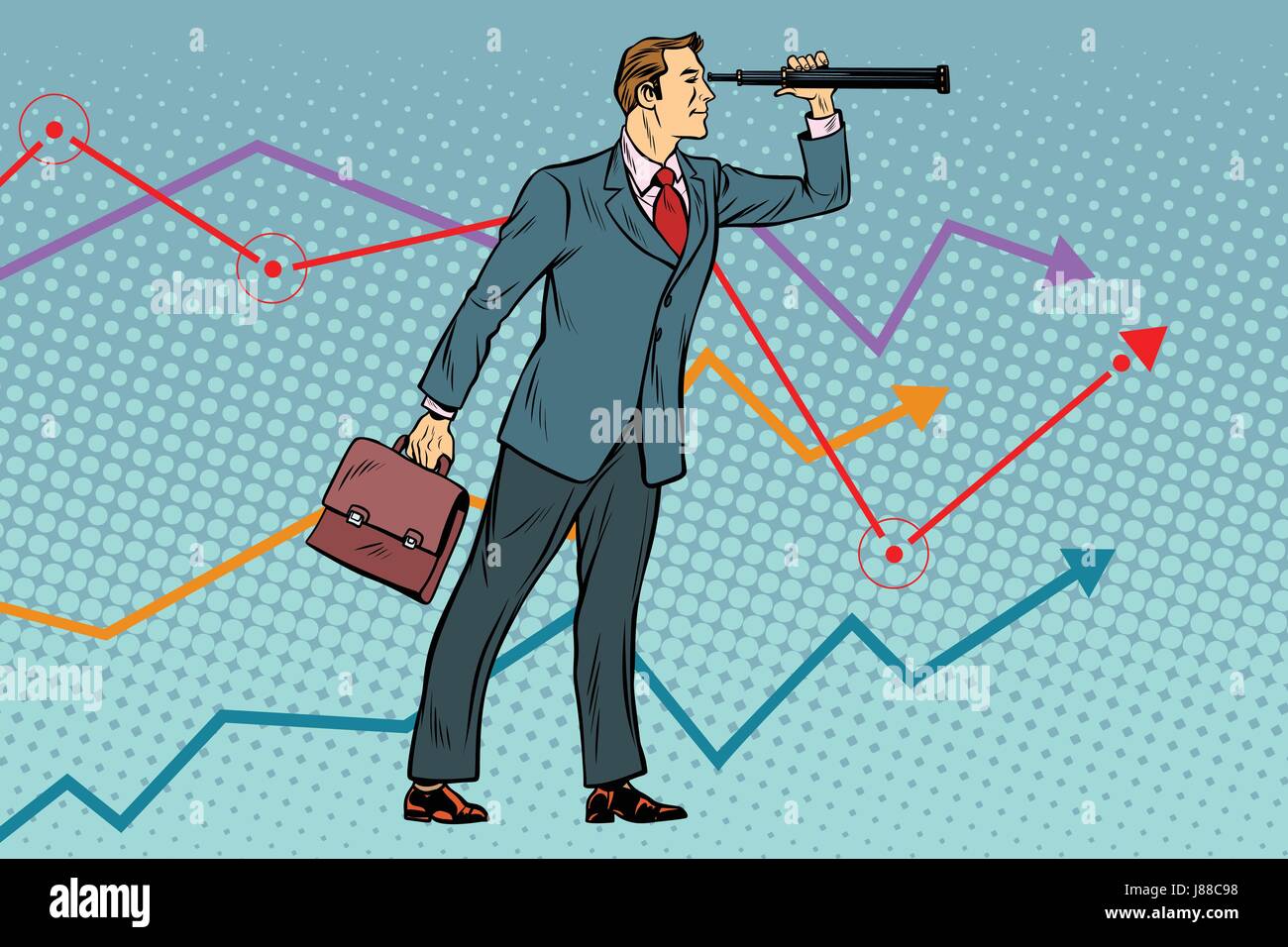 Man looking through view scope Stock Vector Images - Alamy
