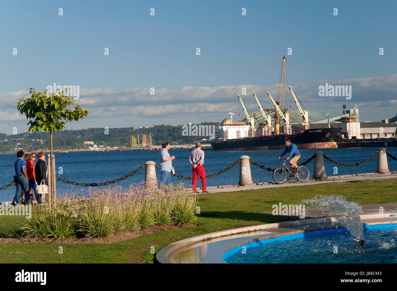 Urban view, Seafront, La Coruna, Region of Galicia, Spain, Europe Stock ...