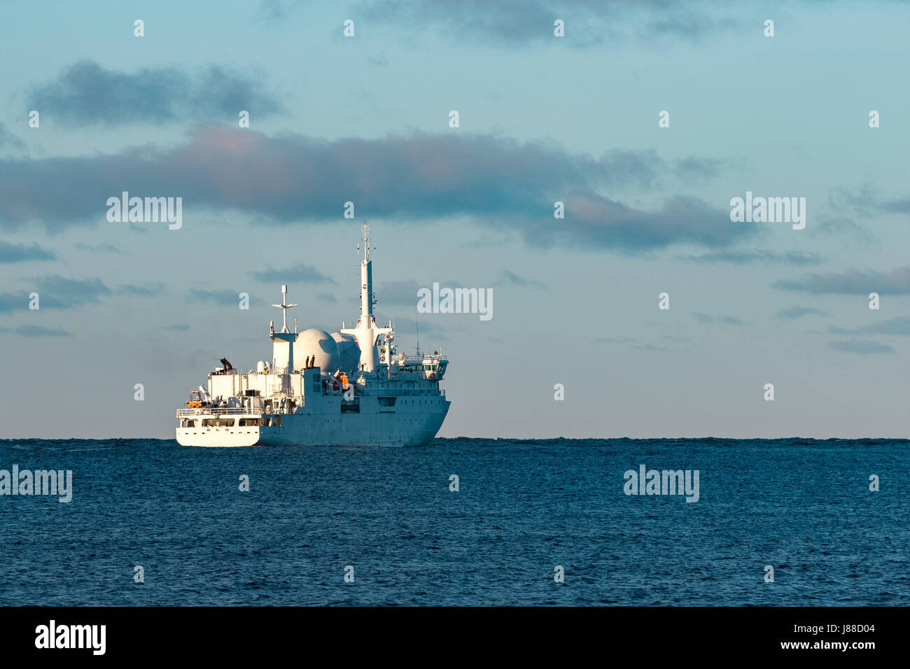 White military comander vessel sailing to Baltic sea Stock Photo - Alamy