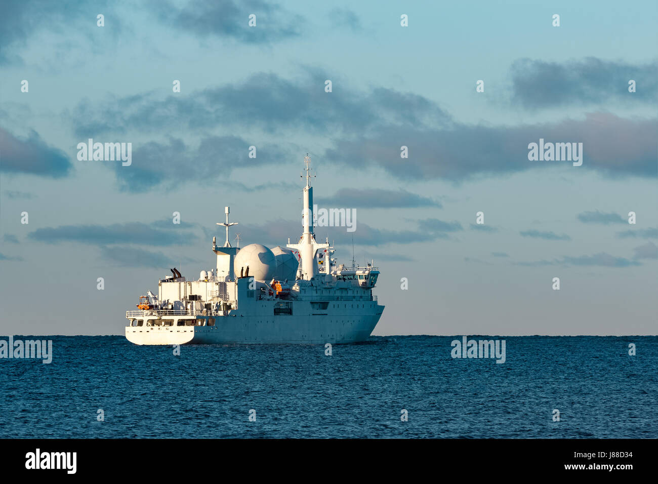 White military comander vessel sailing to Baltic sea Stock Photo - Alamy