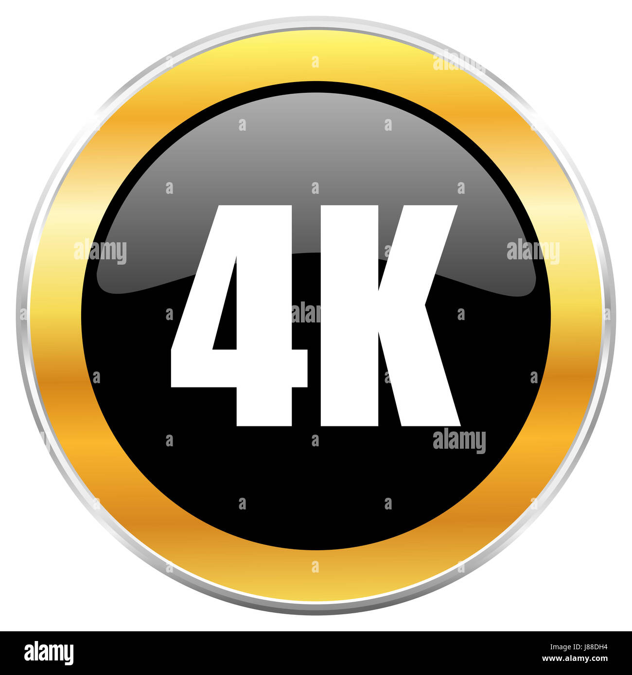 4k black web icon with golden border isolated on white background ...