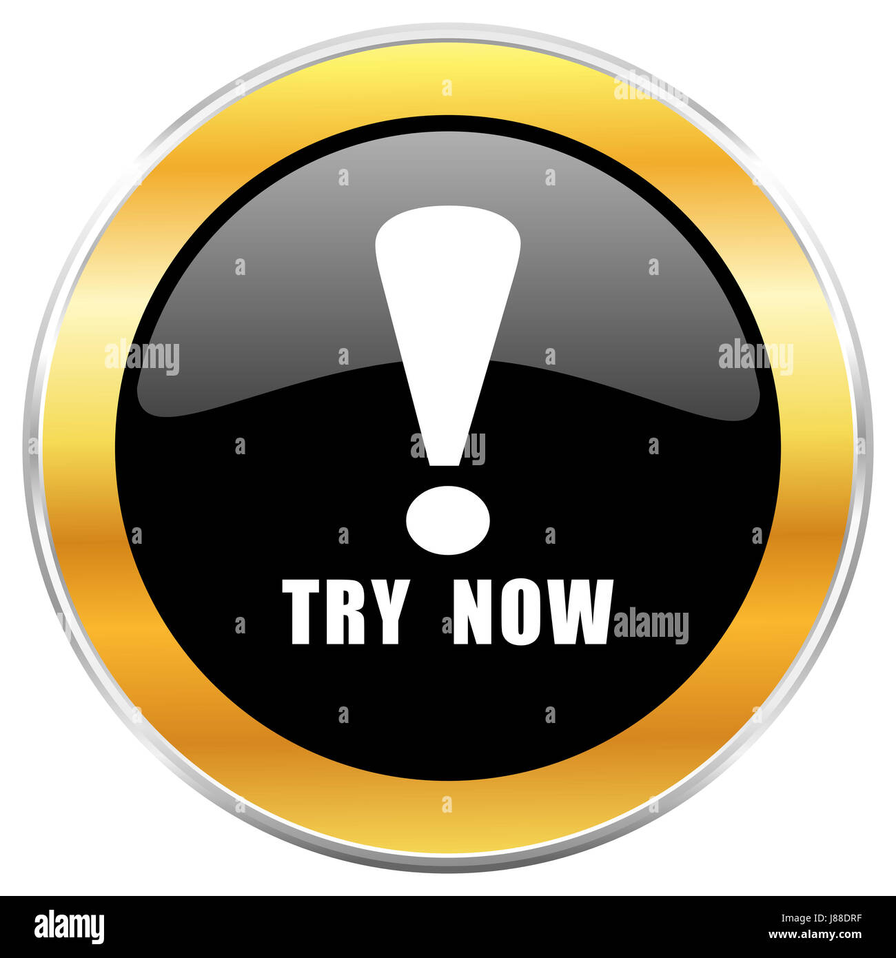 Try now black web icon with golden border isolated on white background ...