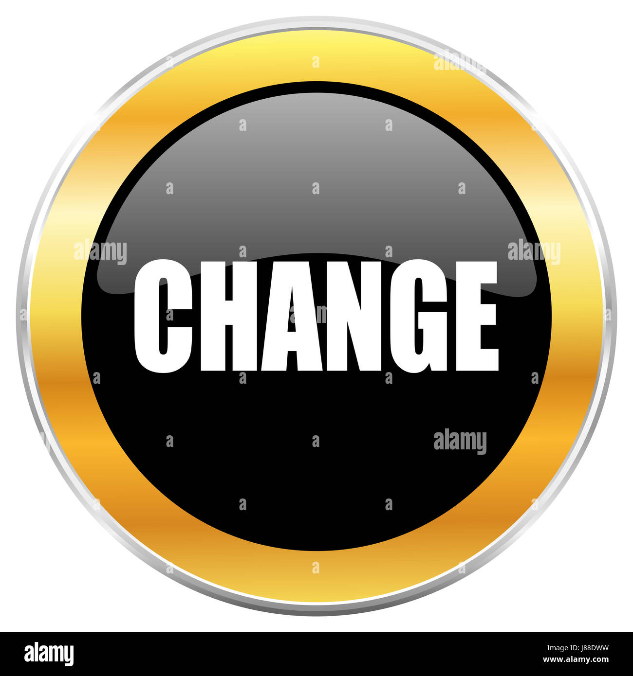 Change black web icon with golden border isolated on white background ...