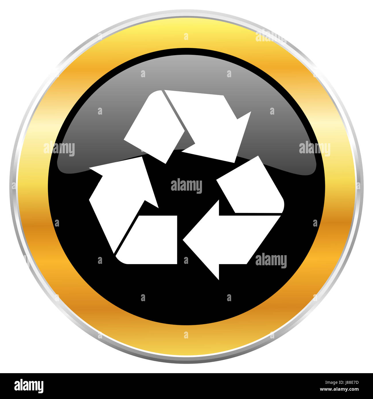 Gold recycle symbol on white hi-res stock photography and images - Alamy