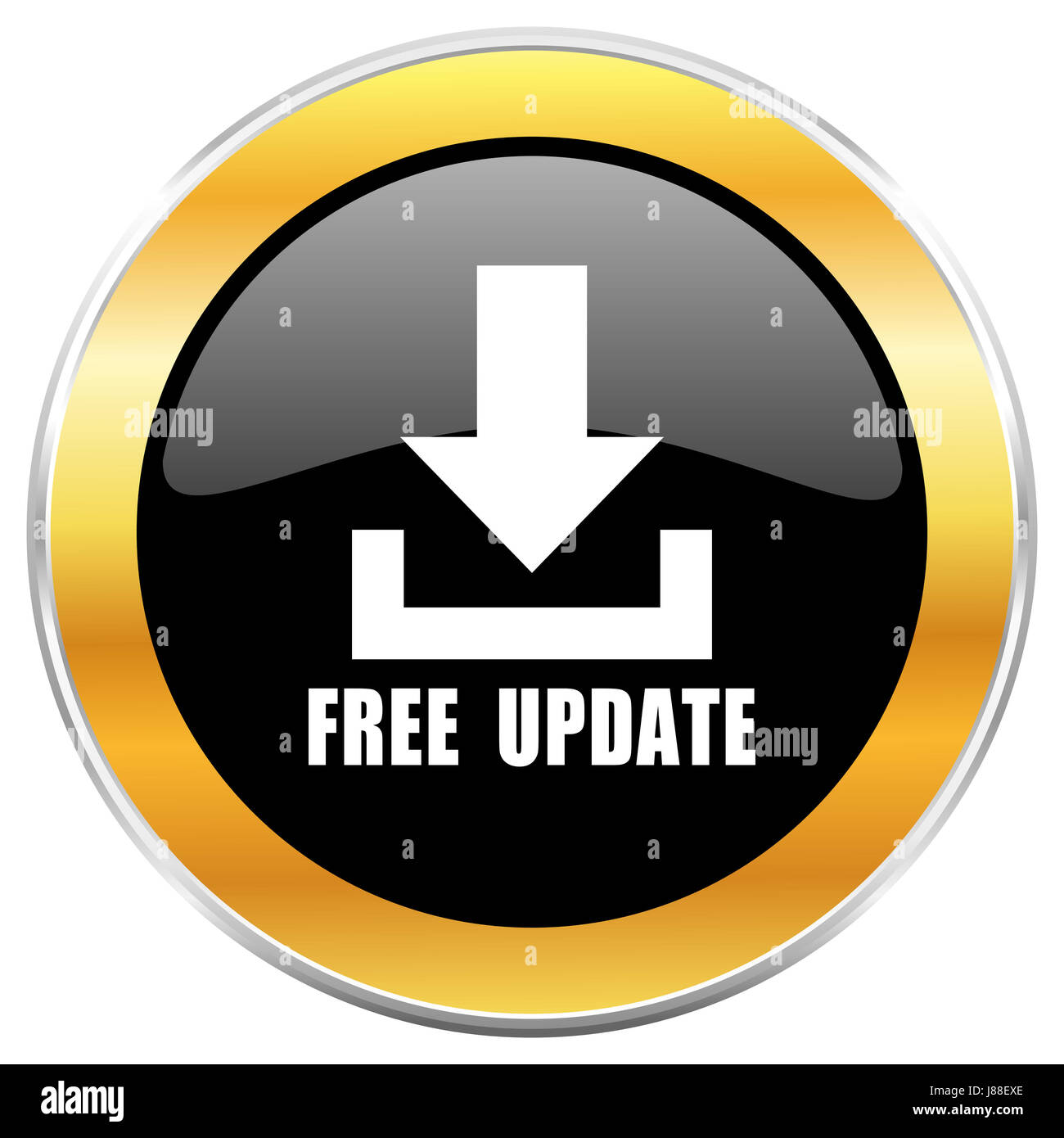 Free update black web icon with golden border isolated on white ...