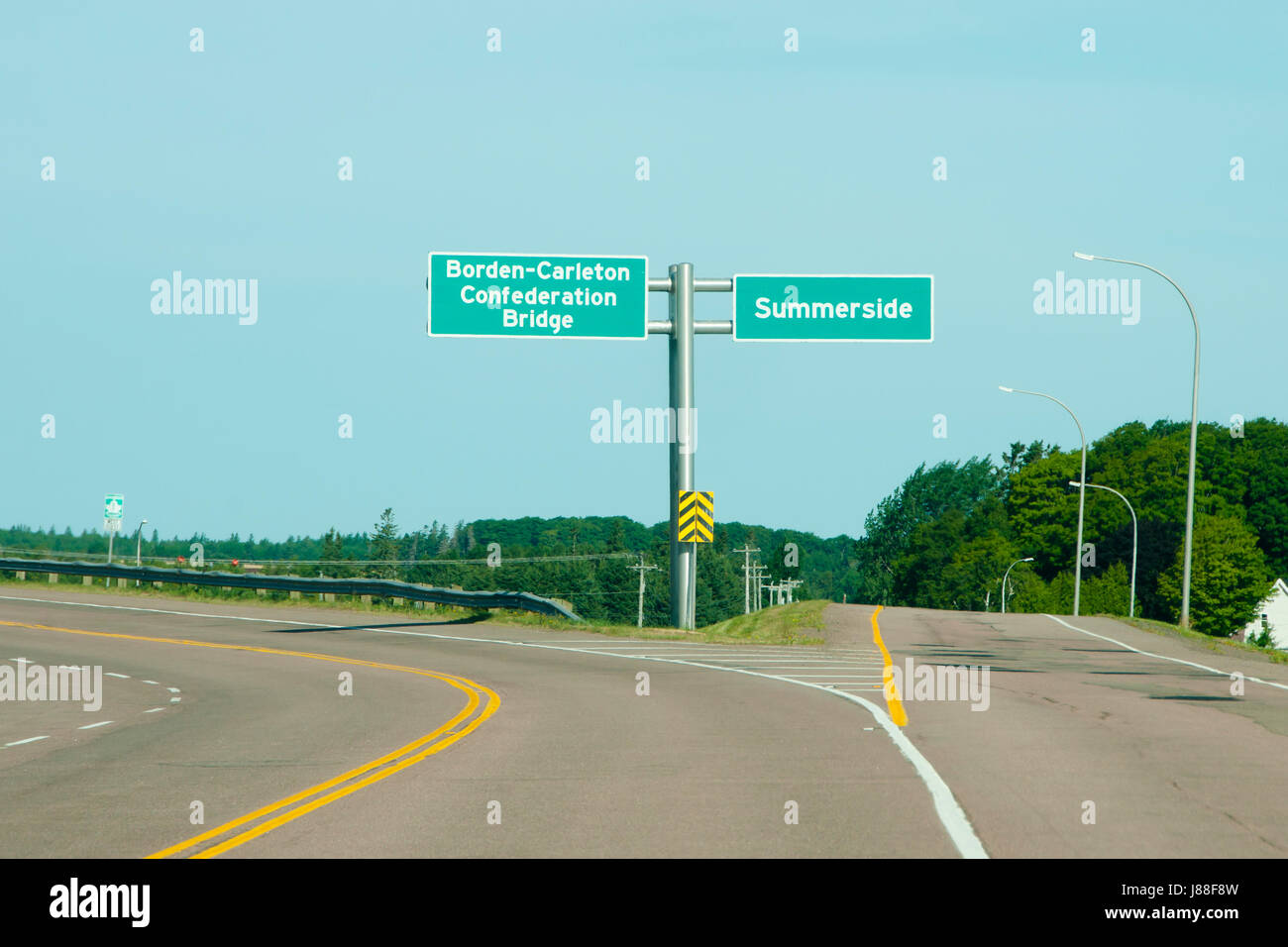 Confederation Bridge Road Sign - PEI - Canada Stock Photo - Alamy