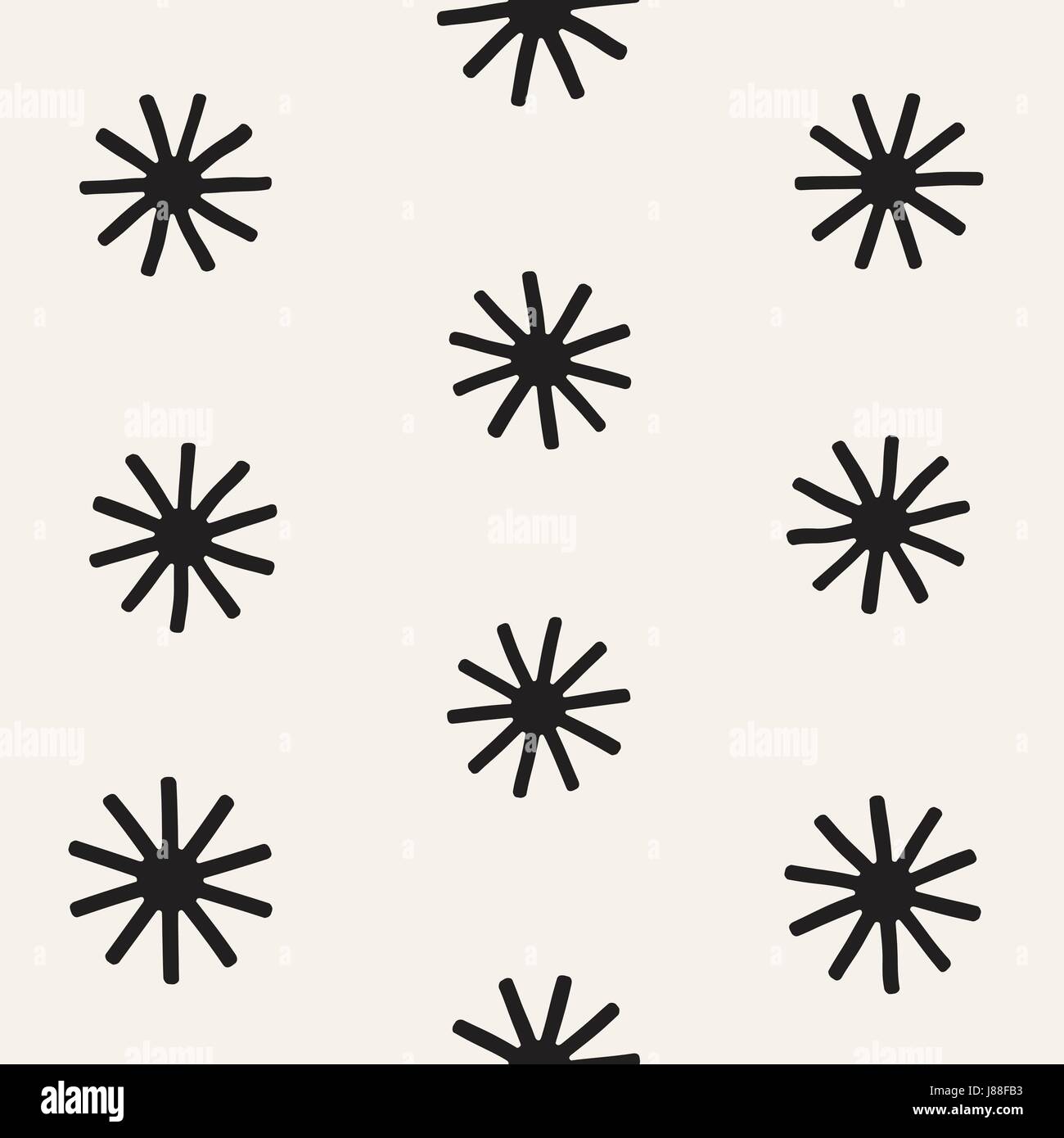 Vector seamless sunburst shapes freehand pattern. Abstract background ...
