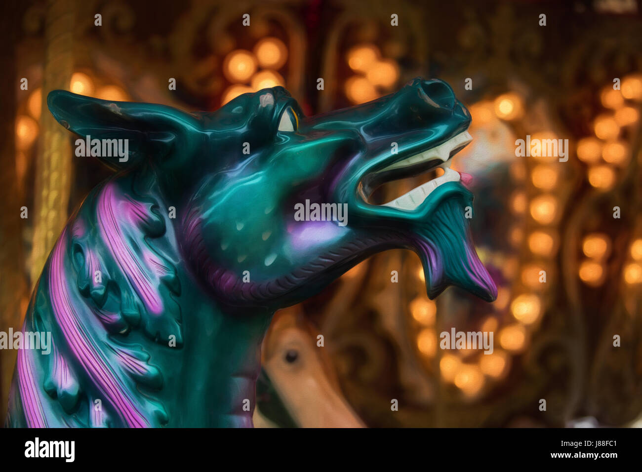Merry go round animals at the county fair Stock Photo - Alamy