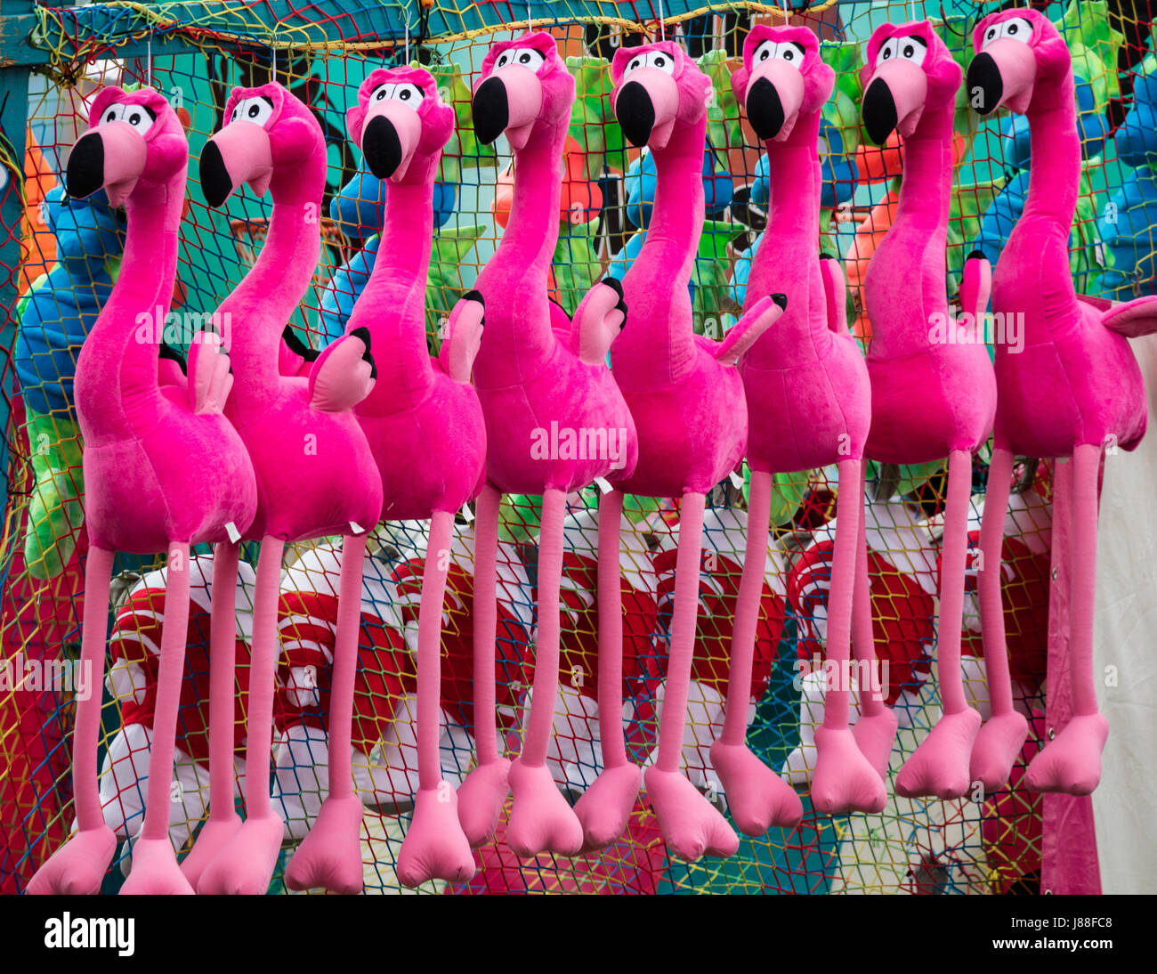 Stuffed animal toy prizes at the county fair Stock Photo - Alamy