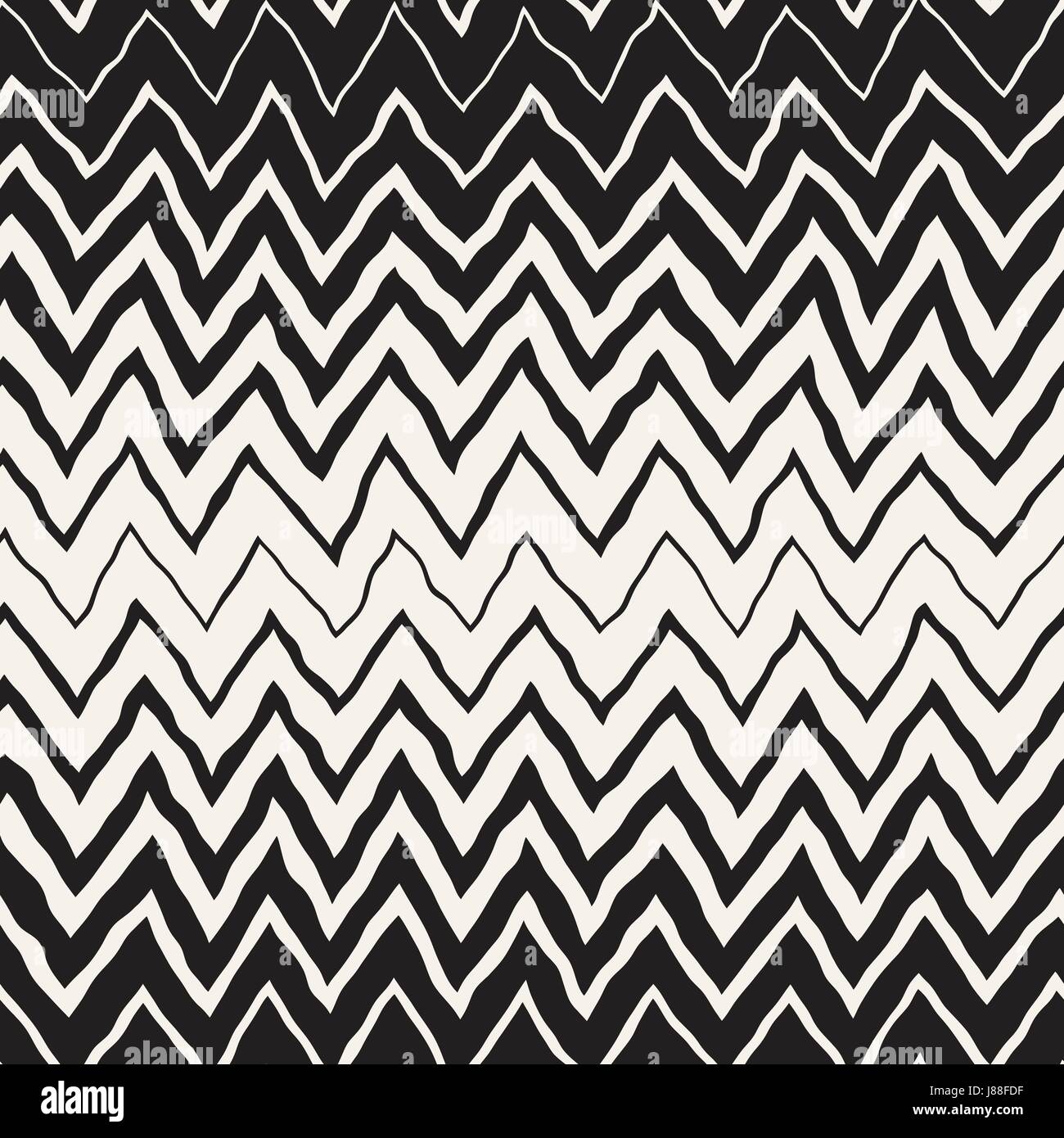 Seamless Wavy Hand Drawn Stripes Pattern. Abstract Repeating Vector ...