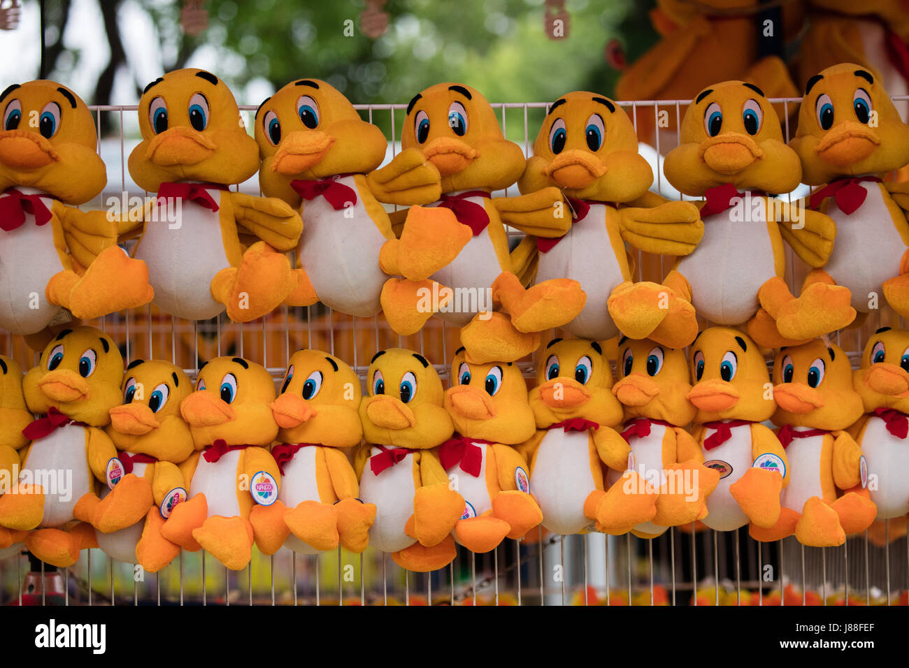Stuffed animal toy prizes at the county fair Stock Photo - Alamy