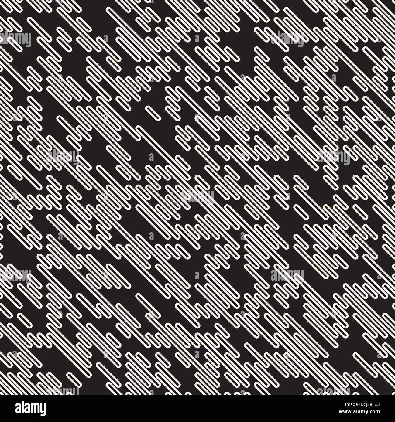 Vector Seamless Black And White Irregular Lines Grid Pattern. Trendy ...