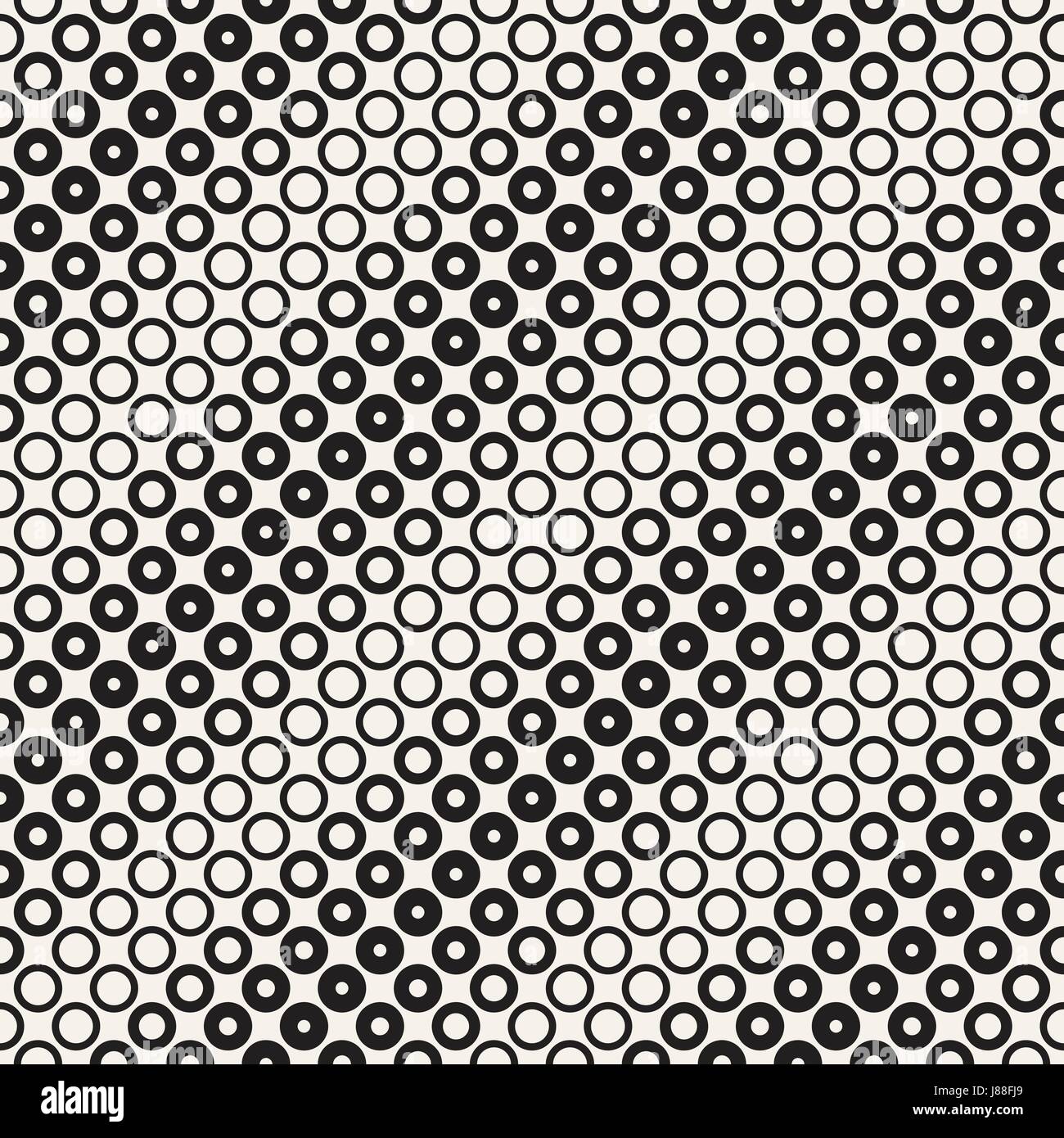 Abstract black and white ring pattern background. Seamless geometric ...