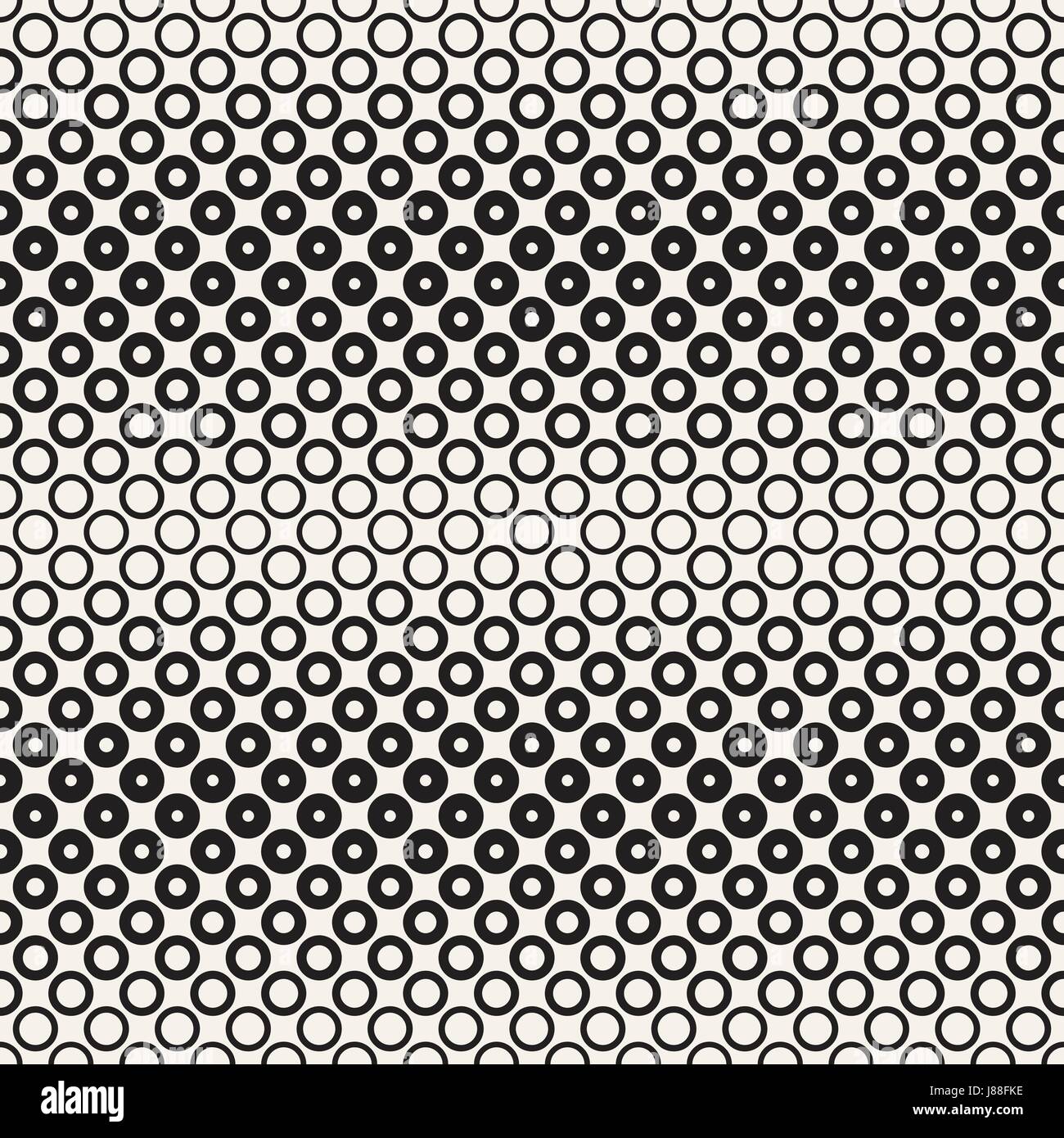Abstract black and white ring pattern background. Seamless geometric ...