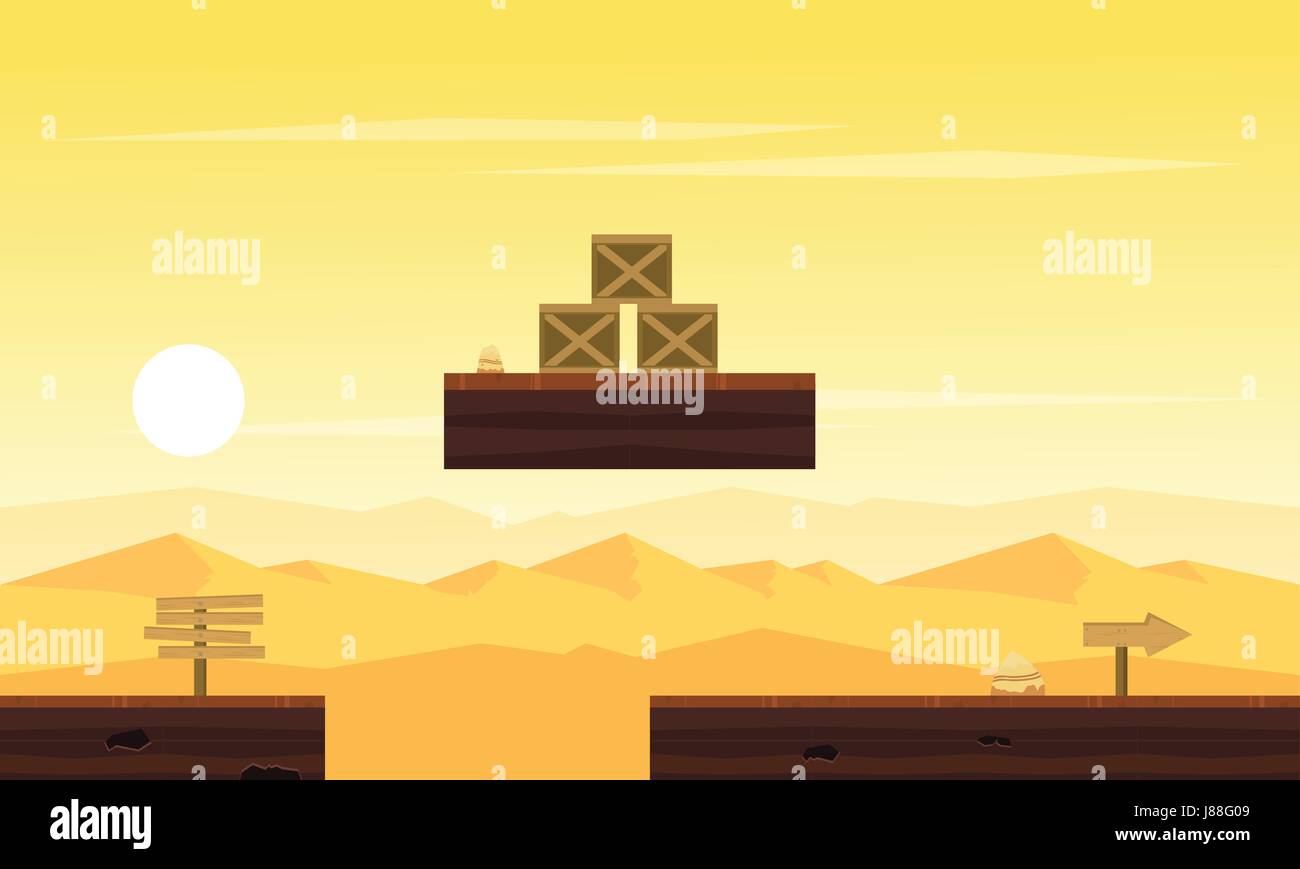 Game background on desert with box Stock Vector Image & Art - Alamy