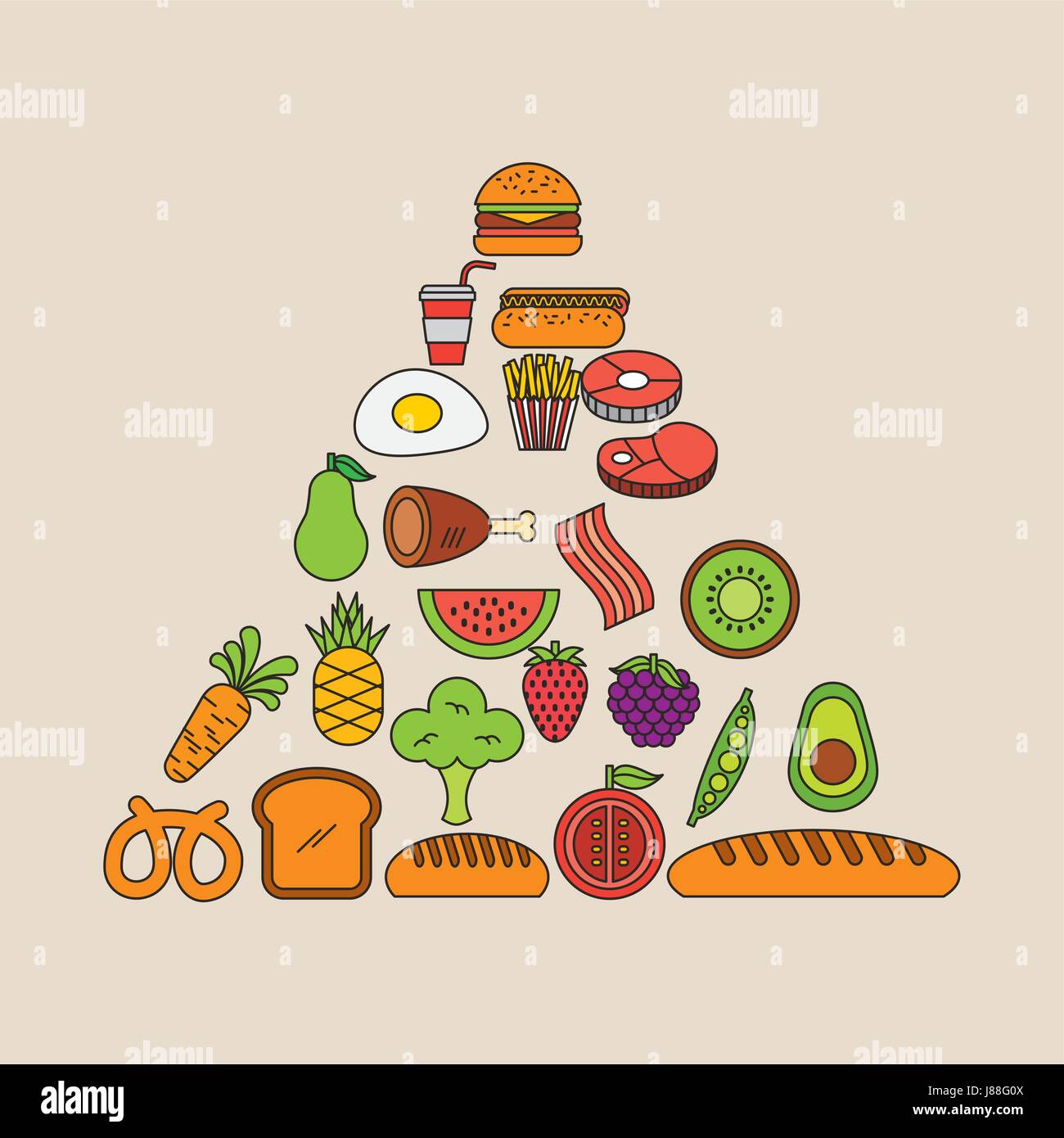 Pyramid food illustration Stock Vector Image & Art - Alamy