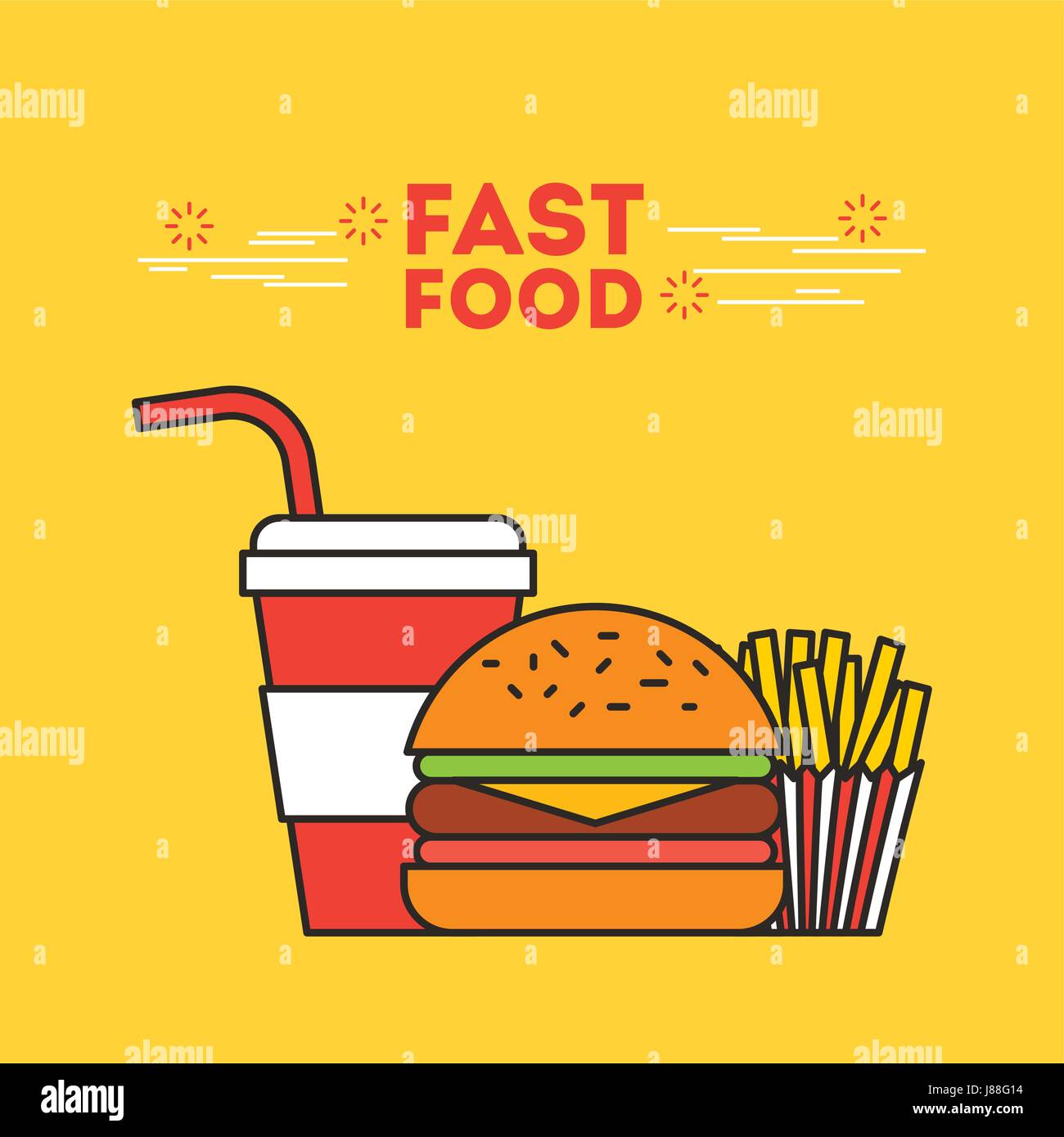 fast food illustration Stock Vector Image & Art - Alamy