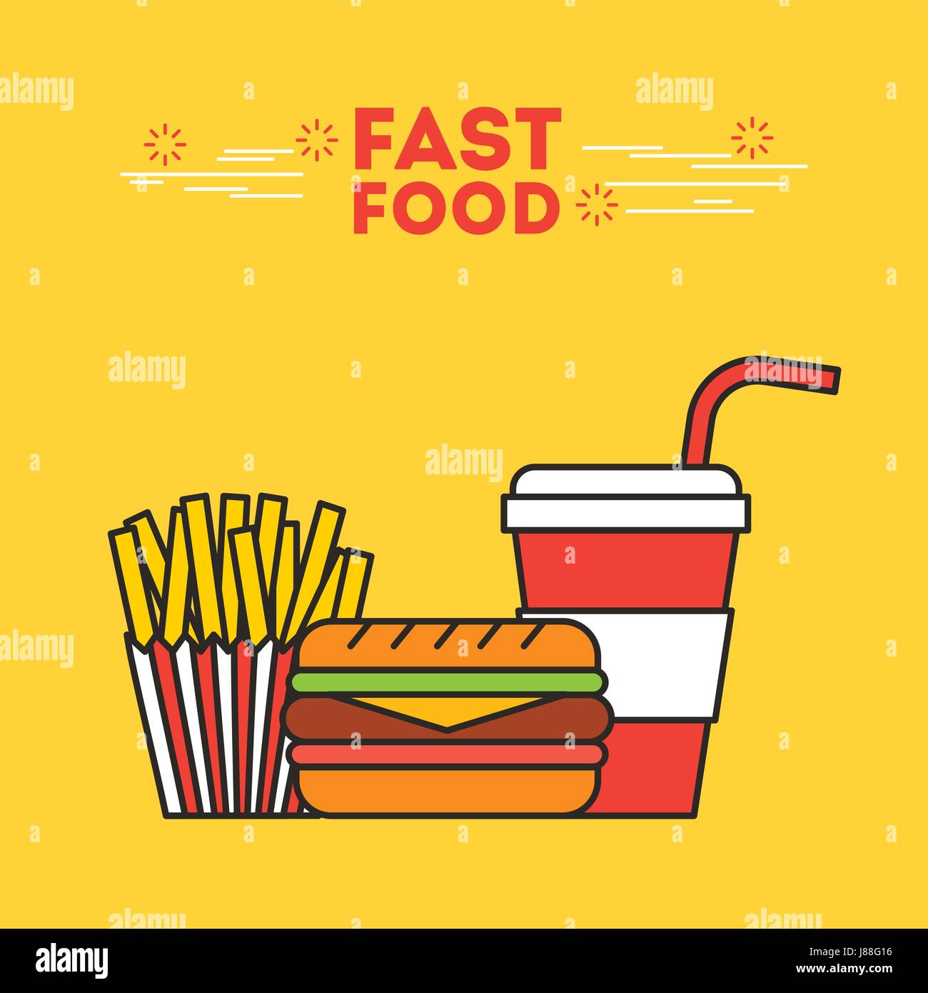fast food illustration Stock Vector Image & Art - Alamy