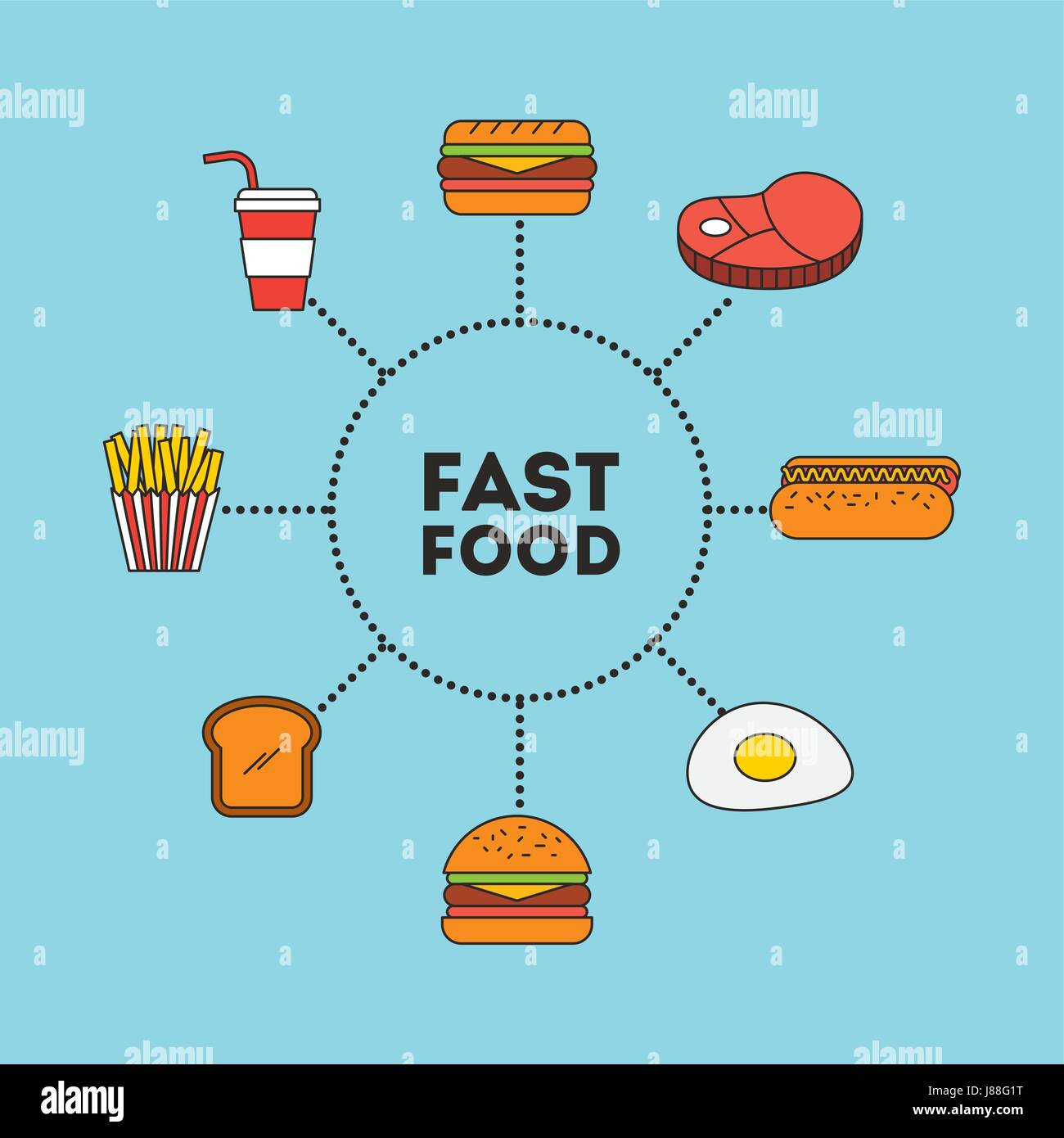 fast food illustration Stock Vector Image & Art - Alamy