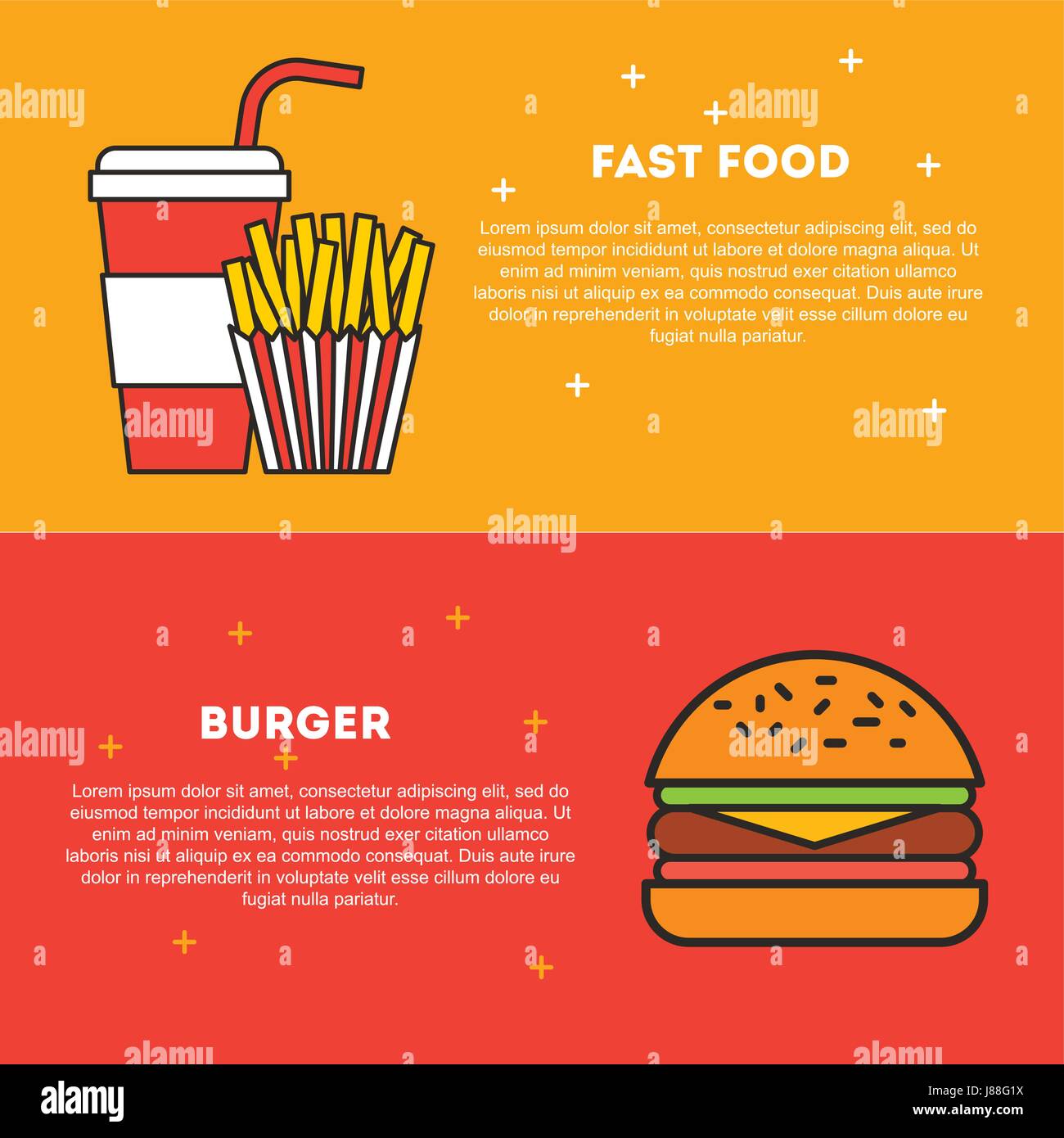 fast food illustration Stock Vector Image & Art - Alamy