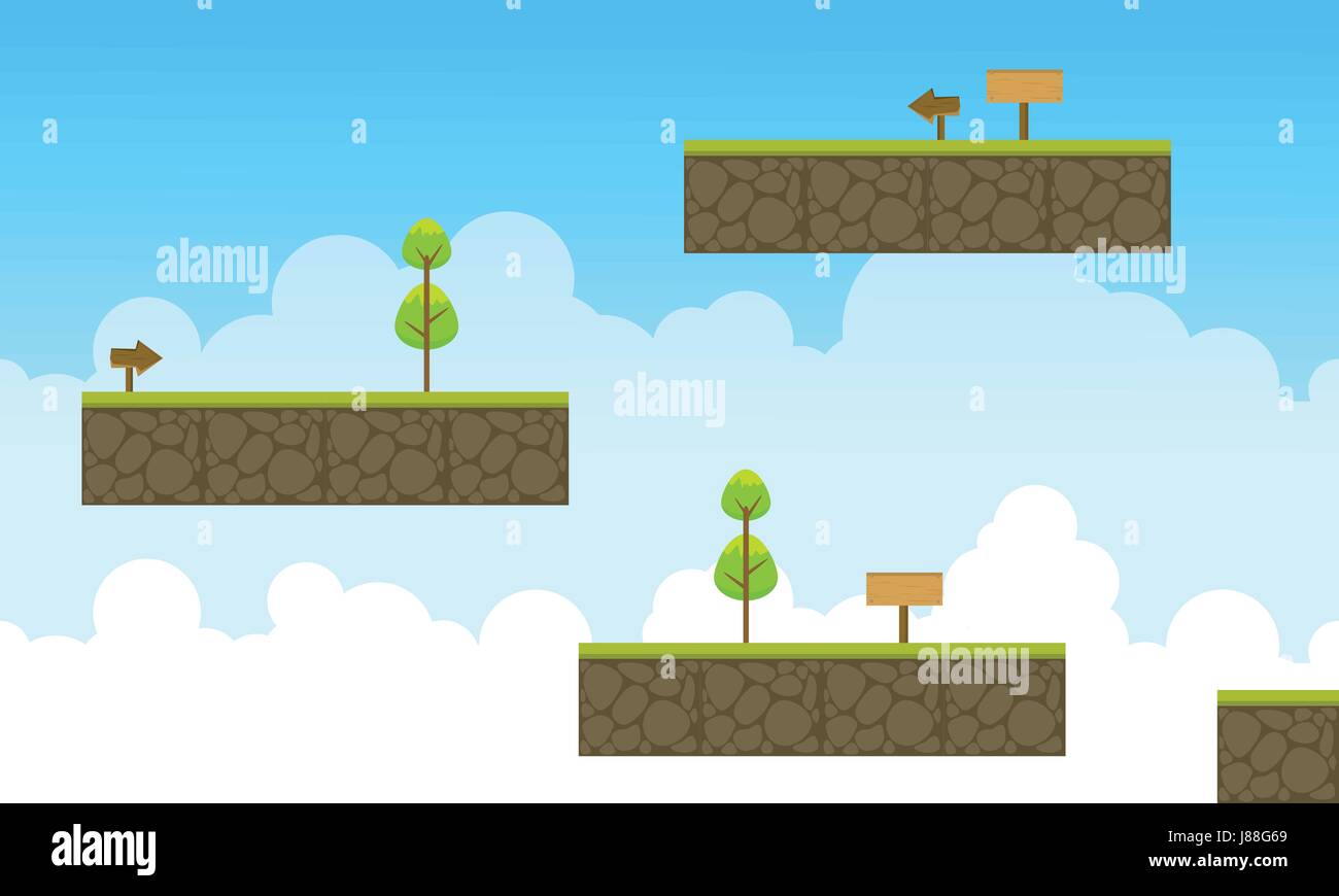 Vector art game background sky landscape Stock Vector Image & Art - Alamy