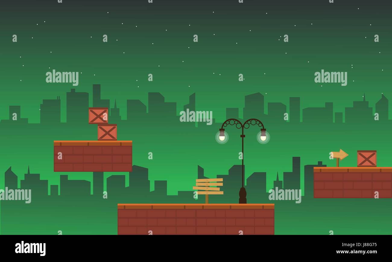 Game background with building street style Stock Vector Image & Art - Alamy