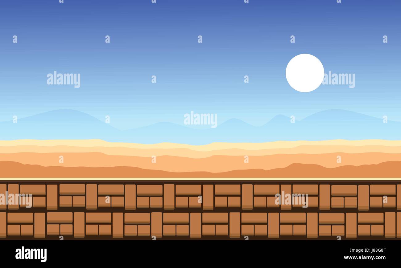 Vector illustration desert style game background Stock Vector Image ...
