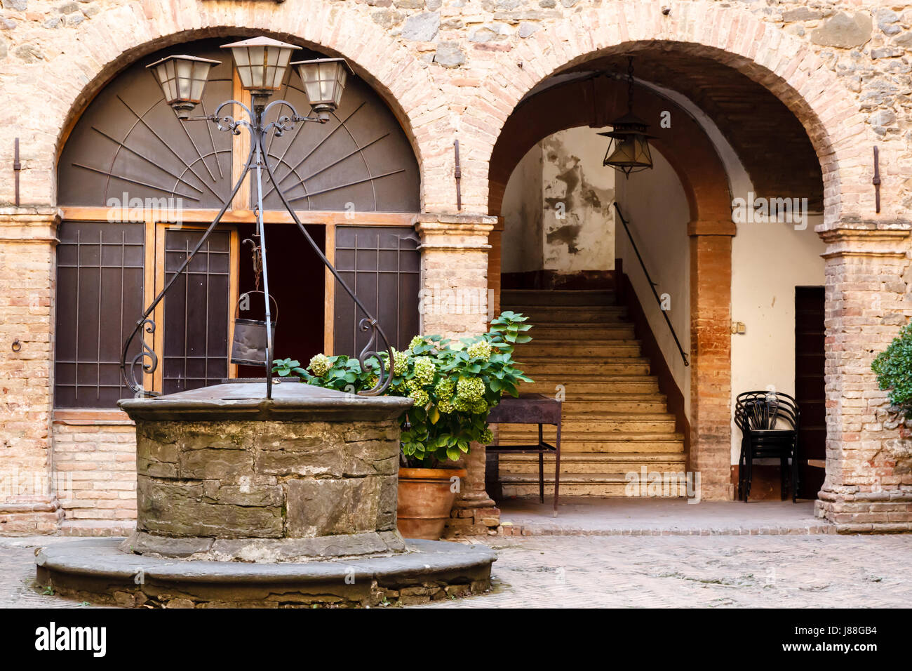 The Old Water Well in Montalcino, Tuscany, Italy Stock Photo - Alamy