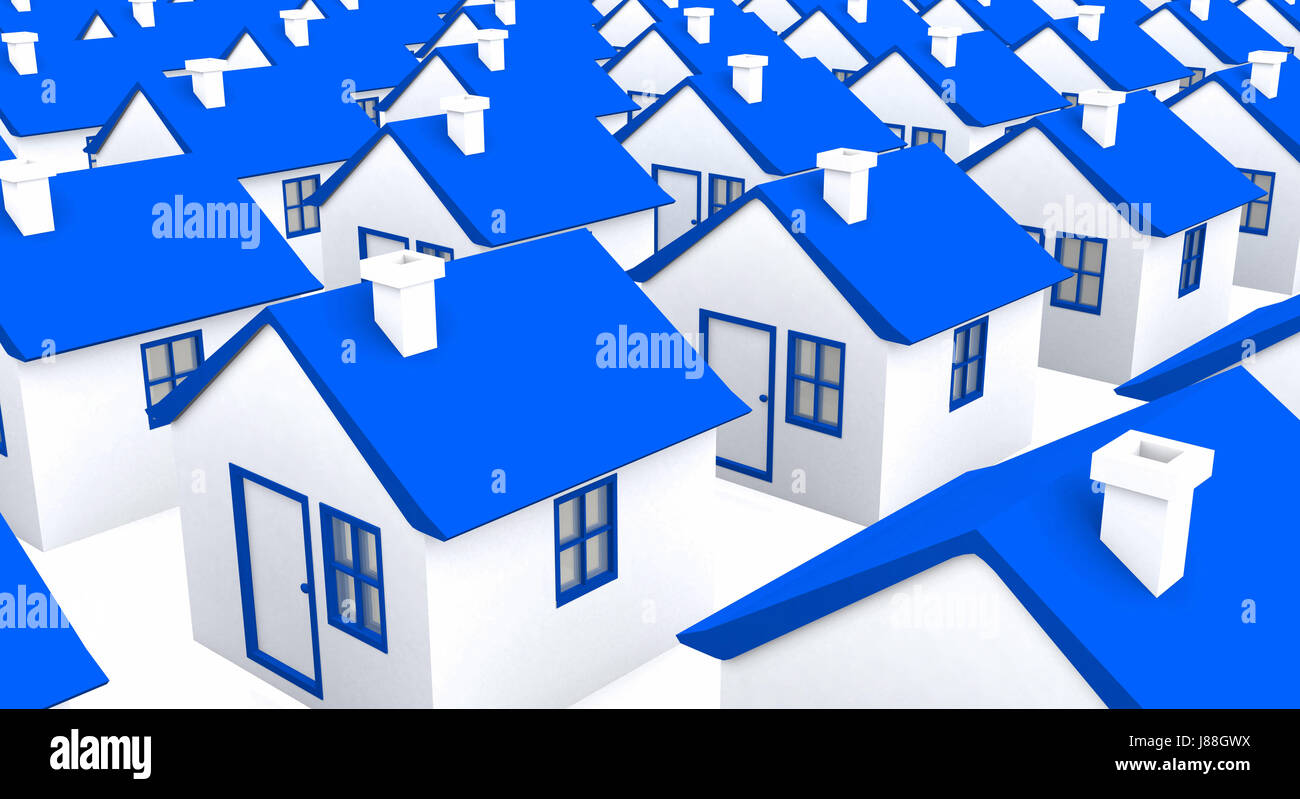 blue, house, building, houses, colony, to reside, abode, abide ...