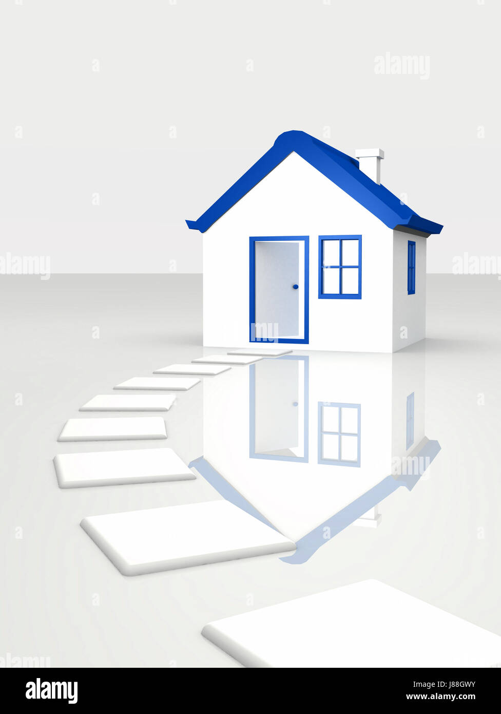 blue, house, building, houses, real estate, house-build, to reside ...