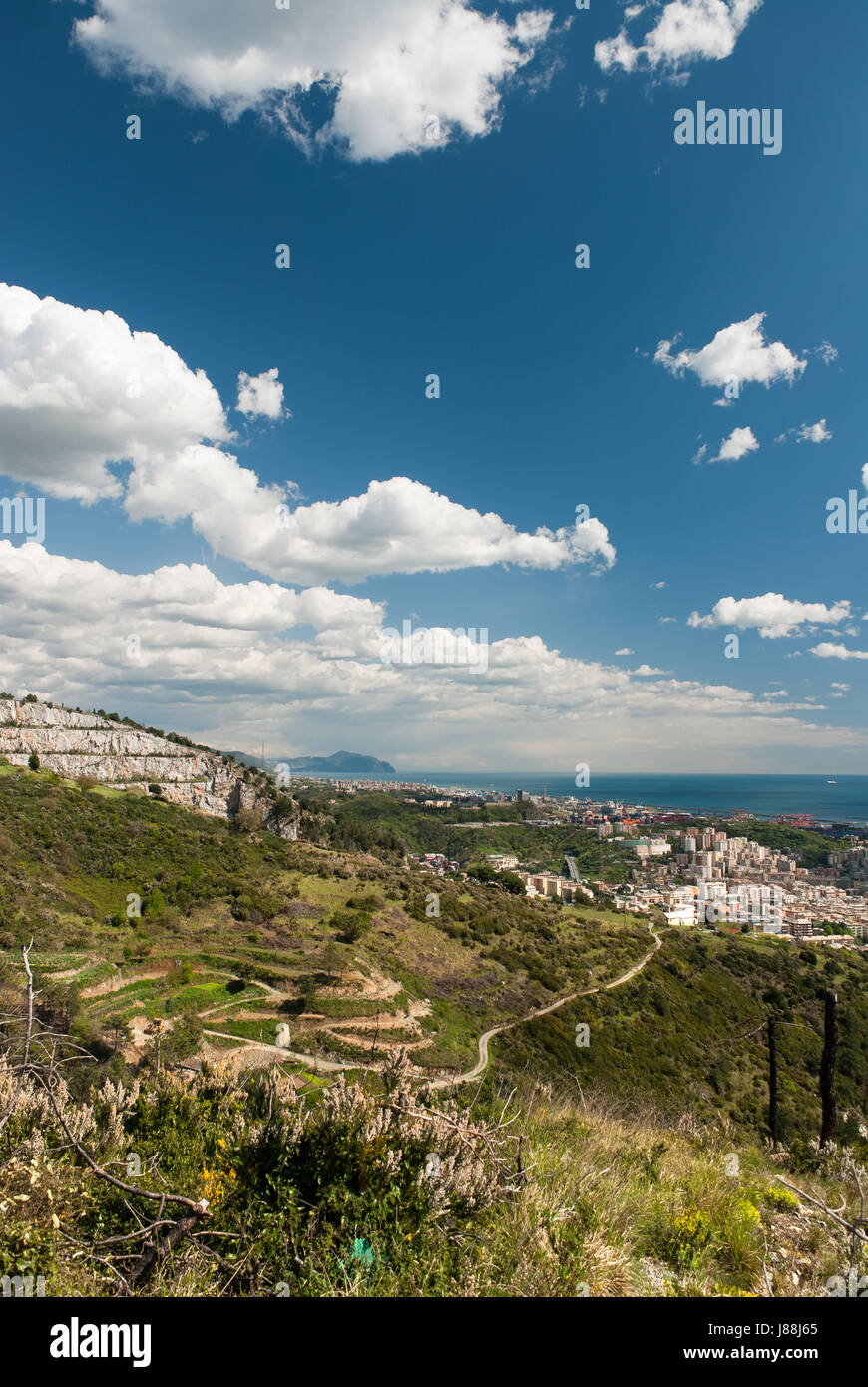 city, town, environment, enviroment, mountains, genoa, landscape ...