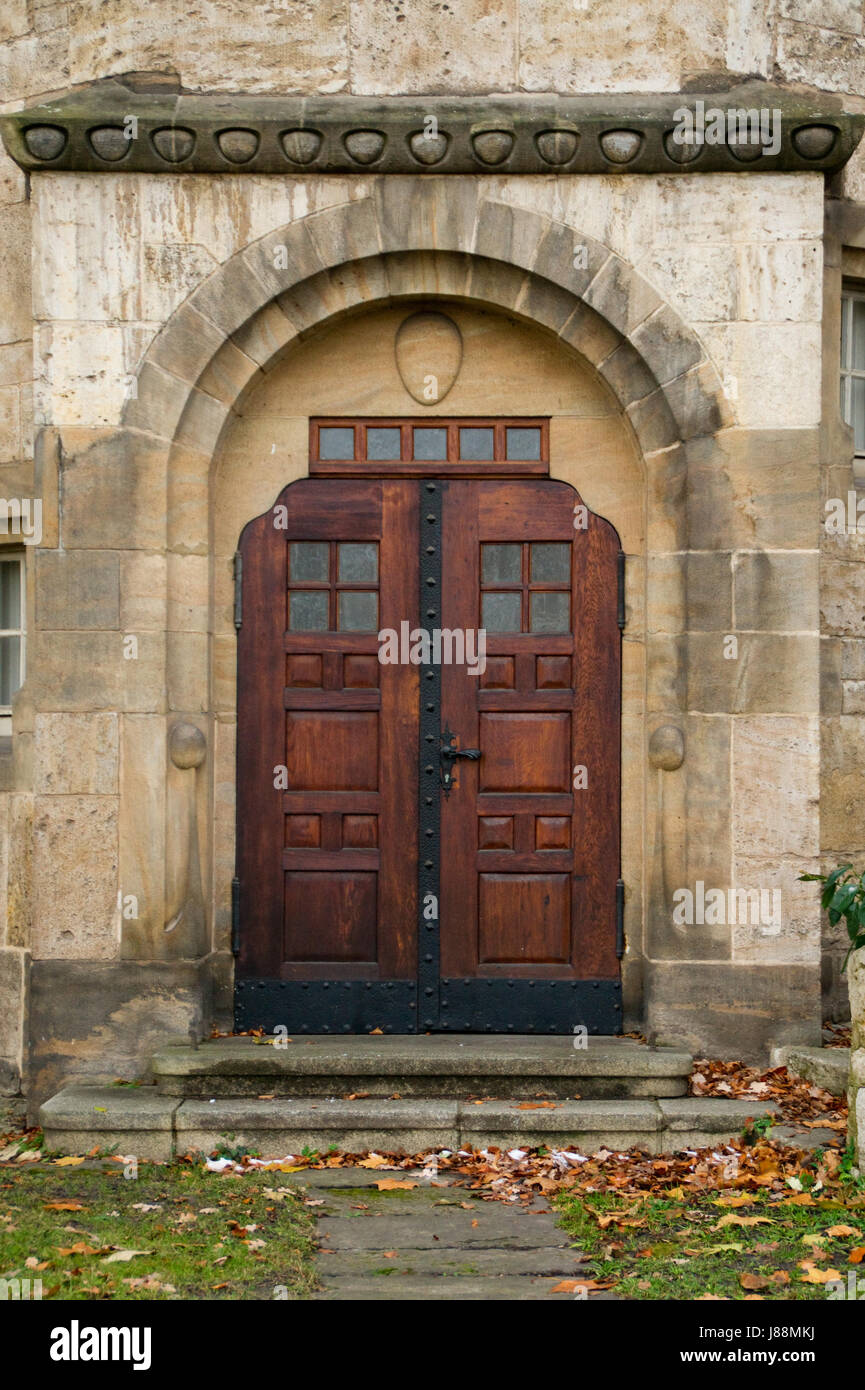 door gate wooden old medieval entrance masonry schlossanwesen brown ...