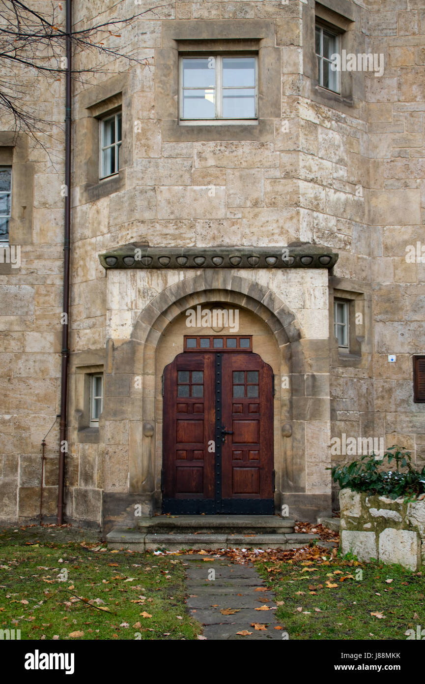 door gate wooden old medieval entrance masonry schlossanwesen brown ...