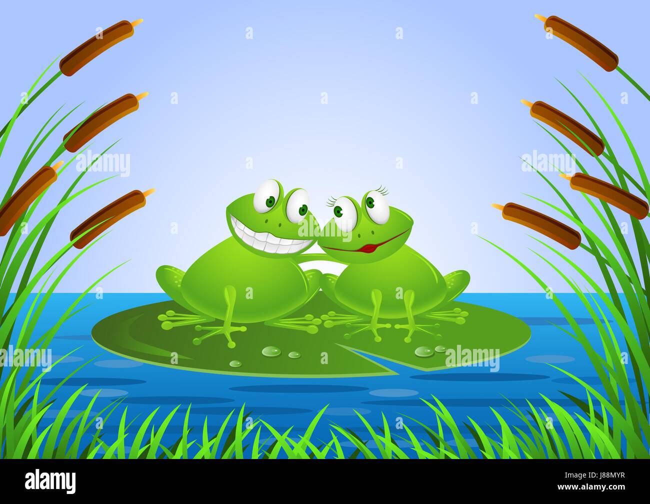 Illustration cartoon frog hi-res stock photography and images - Alamy
