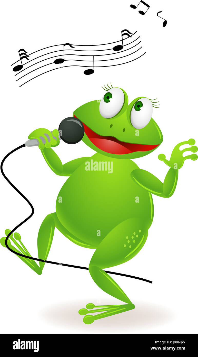 frog, funny, sing, toad, cartoon, enthusiasm, amusement, enjoyment, joy ...
