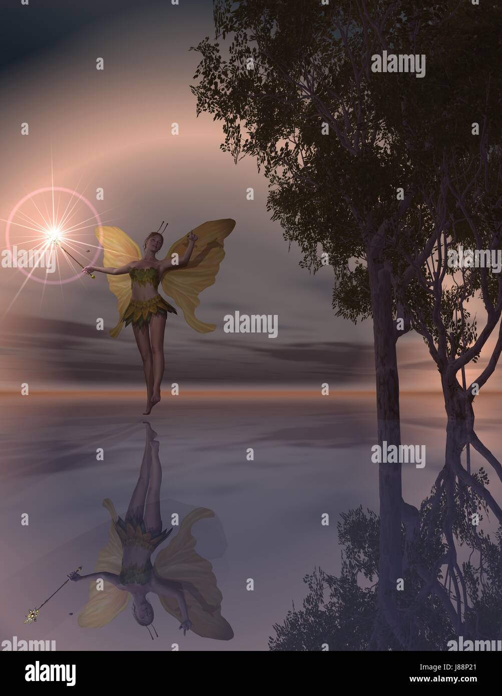 sunset, suns, dream, reflection, creature, imagination, mirror, history ...