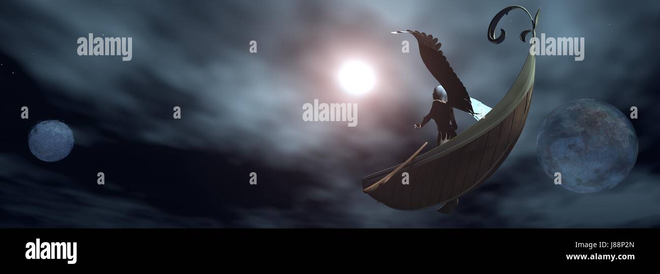 the sky boat Stock Photo - Alamy