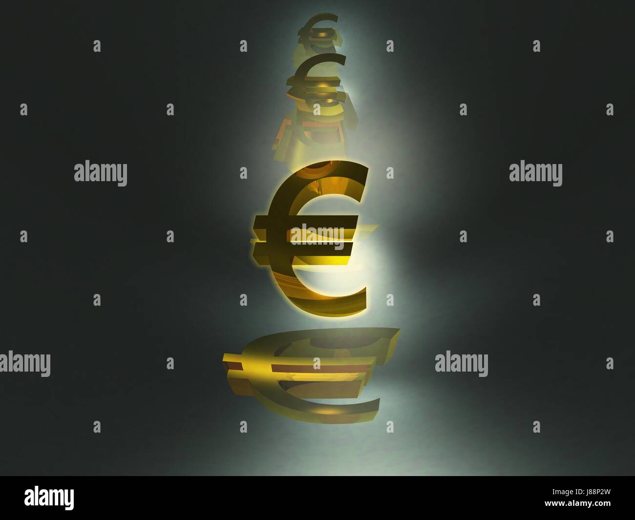glowing euro sign Stock Photo - Alamy