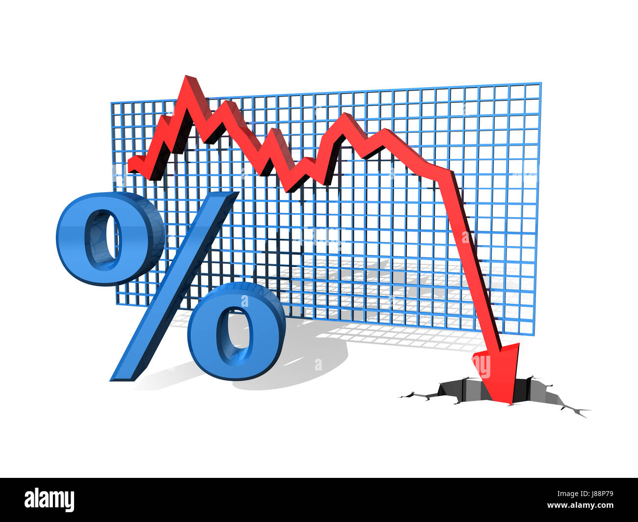 chart, percent, percentage, performance, arrow, graph, downturn, bank ...